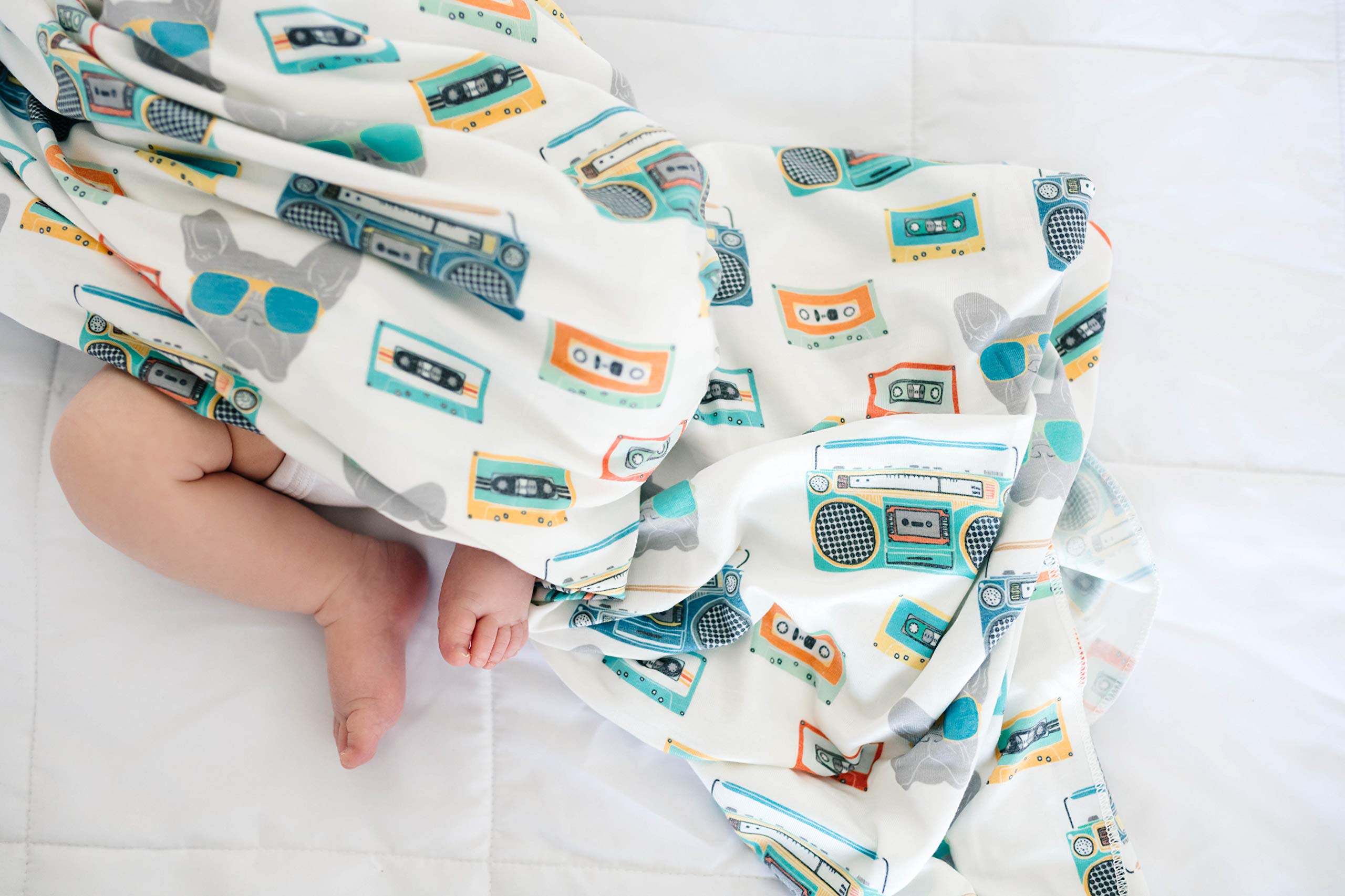 Large Premium Knit Baby Swaddle Receiving Blanket "Bruno" by Copper Pearl