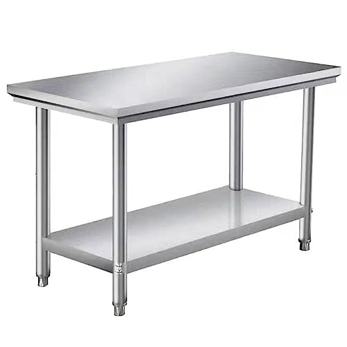 Commercial Stainless Steel Prep Table - Multifunctional Heavy Duty Kitchen Food Prep Workbench - Grill Stand Camp Chef Table - Ideal for Outdoor, Parties, and Events (23.62” X 23.62" X 31.49 ”)