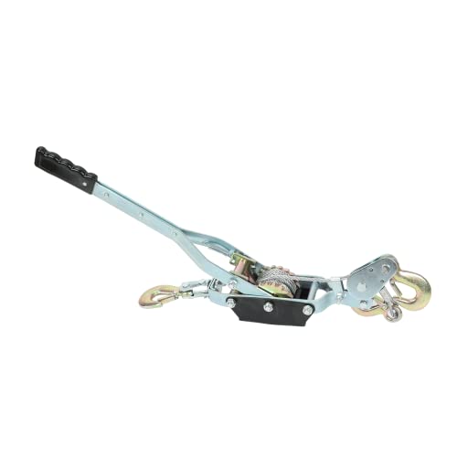5 Ton Heavy Duty Steel Cable Dual Gear Power Ratchet with 3 Hooks Automotive Hoist Cable Puller Come Along Winch Hoist Come Along Cable Lever