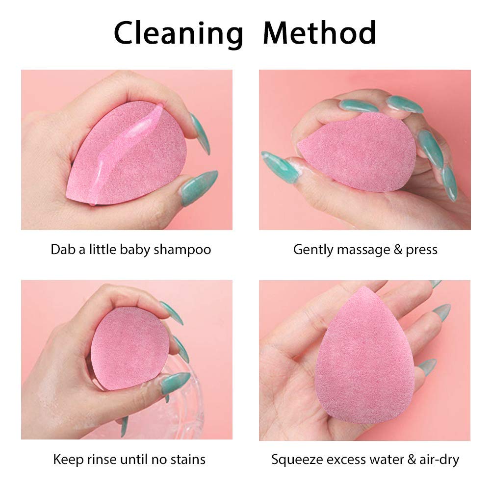 Microfiber Velvet Rose Makeup Sponge, Latex-Free, Dual Layer Technology, Flawless Makeup Blender for Foundations, Powders and Creams (Pink)