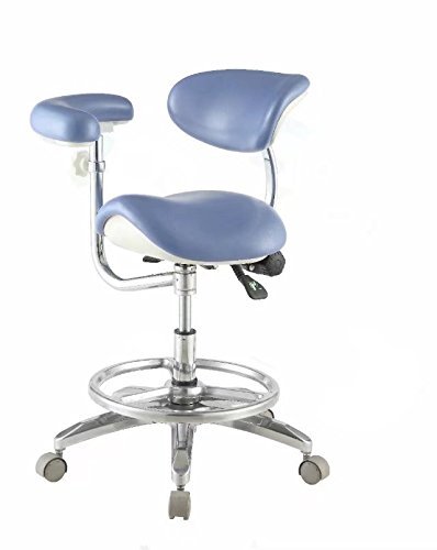 BoNew Deluxe Dental Saddle Chair Medical Stool PU Leather High Density Height Adjustable