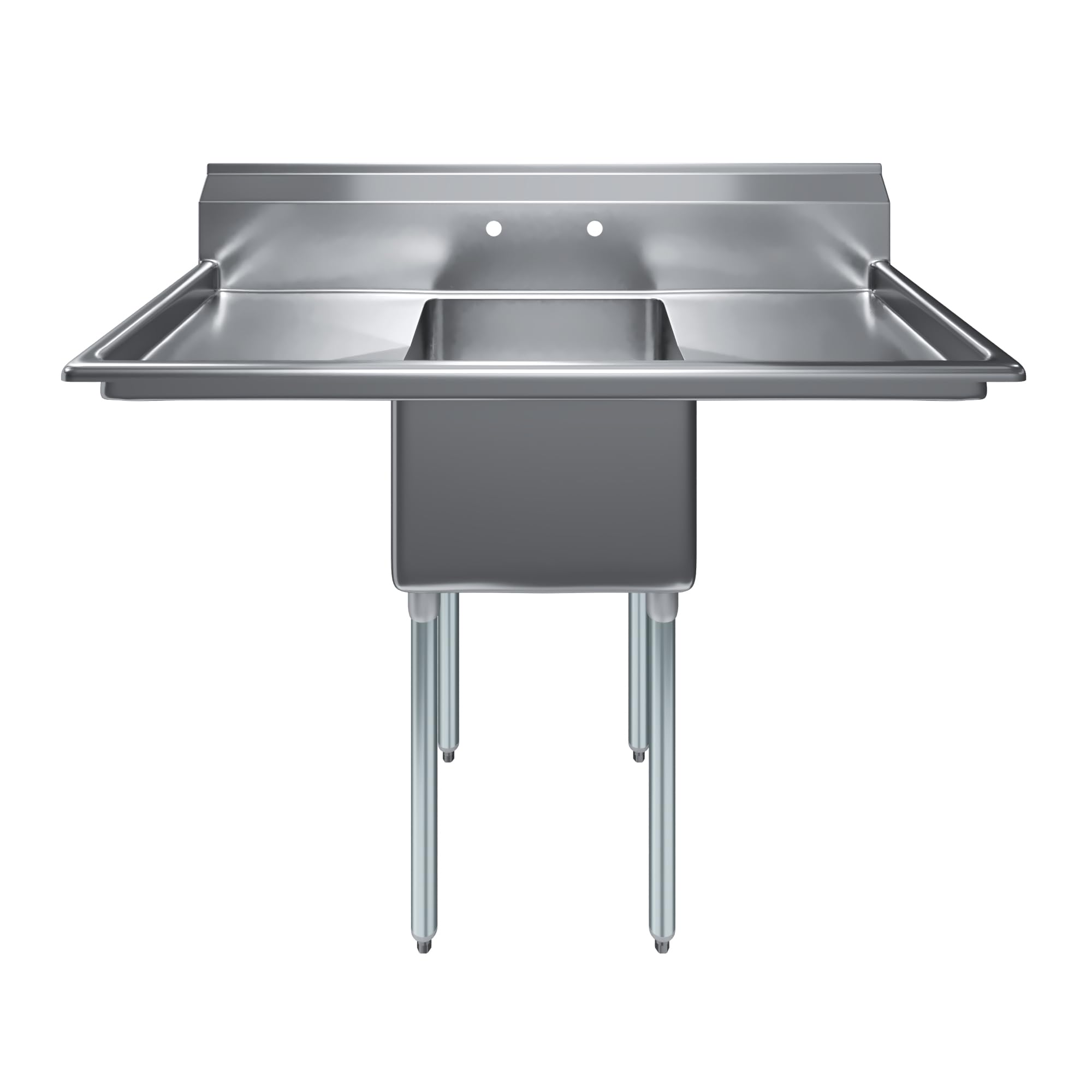 One Compartment Stainless Steel Commercial Kitchen Prep & Utility Sink with Left and Right Drainboards | Bowl Size 18" x 18" X 12" | NSF