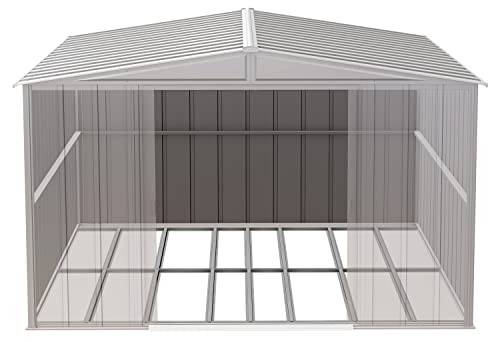Arrow Shed Select 10' x 14' Outdoor Lockable Steel Storage Shed Building, Charcoal & Floor Frame Kit for Arrow Classic and Select Storage Sheds, Extra Large Sheds