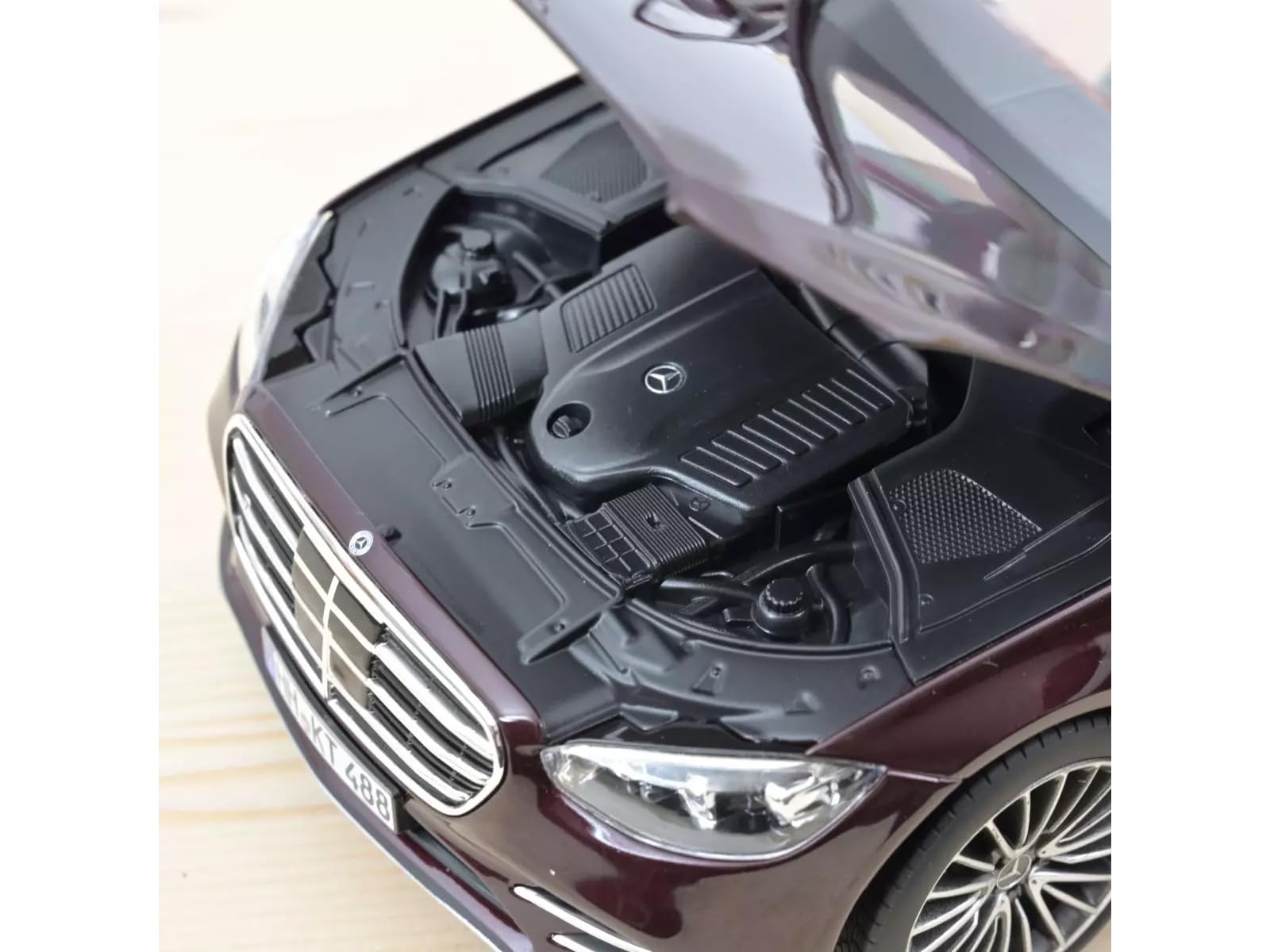 2021 S-Class AMG-Line Dark Red Metallic 1/18 Diecast Model Car by Norev 183804