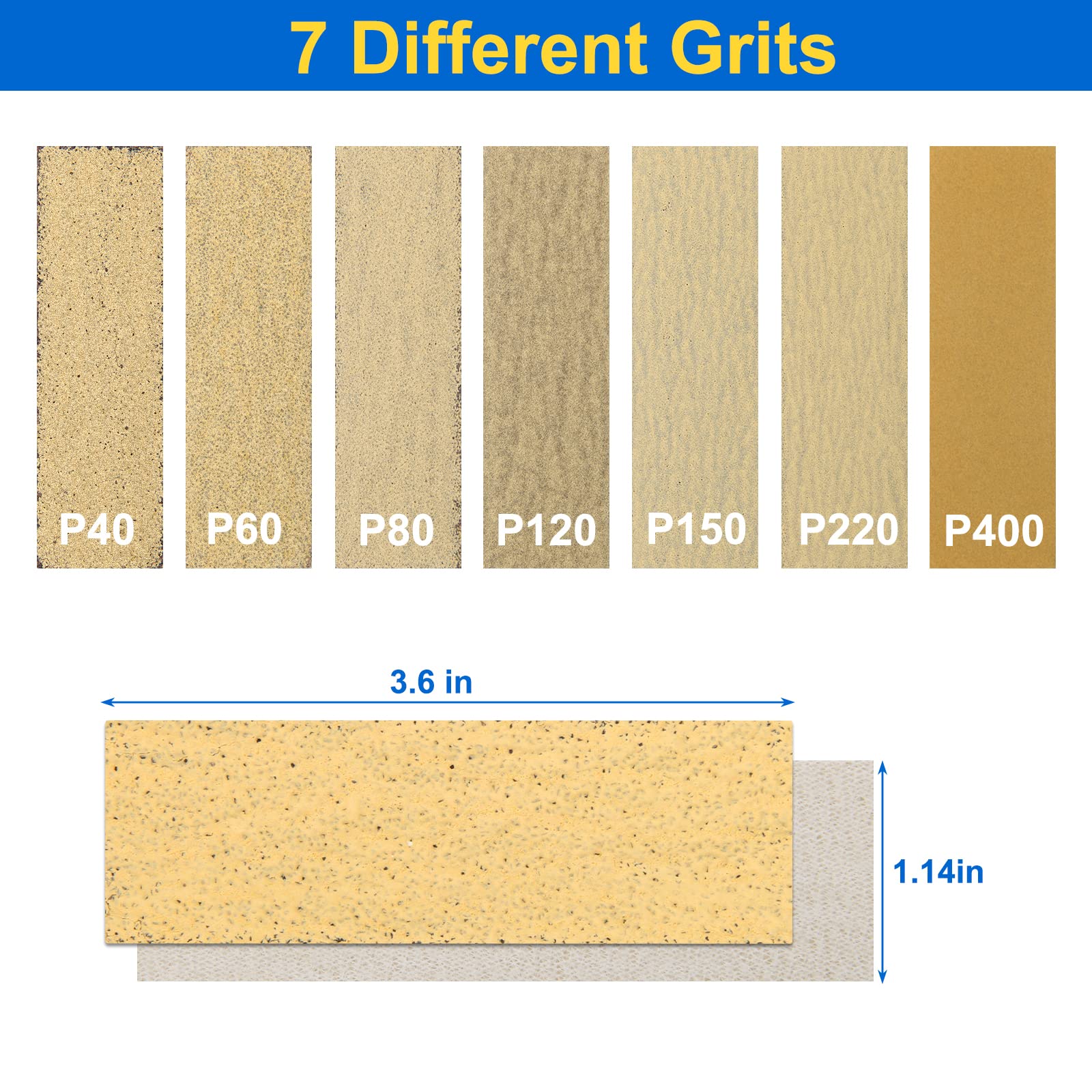 3.5”x 1” Mini Sander Kit, Mini Detail Sander with 70 Sheets Sandpaper-Grit 40 60 80 120 180 240 320, Coldairsoap Micro Sanding Tools, Detail Handle Sanding Tools for Small Projects, Craft, Wood