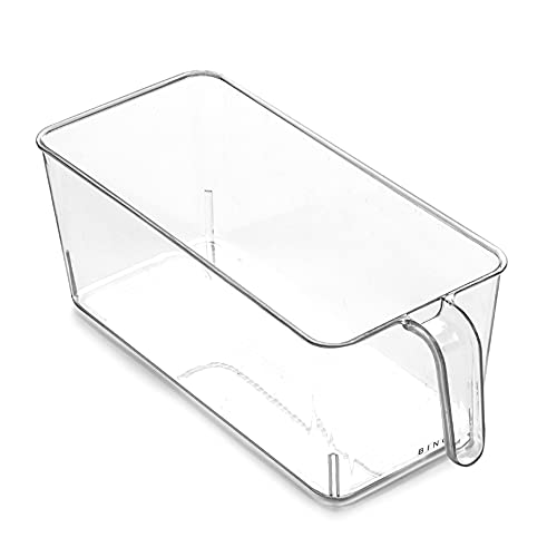 BINO | Plastic Storage Bins, Medium - 24 Pack | THE HOLDER COLLECTION | Multi-Use Organizer Bins | Built-In Handles | BPA-Free | Pantry Organization | Home Organization | Fridge Organizer | Freezer Organizer