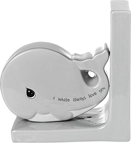 Precious Moments I Whale Always Love You Whale Ceramic Bookend 189918, Grey