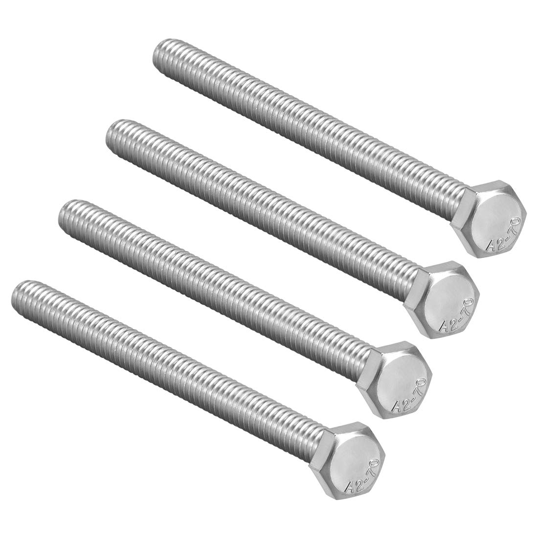 uxcell M8x130mm Hex Bolts 304 Stainless Steel Hexagon Screw Bolt 4pcs