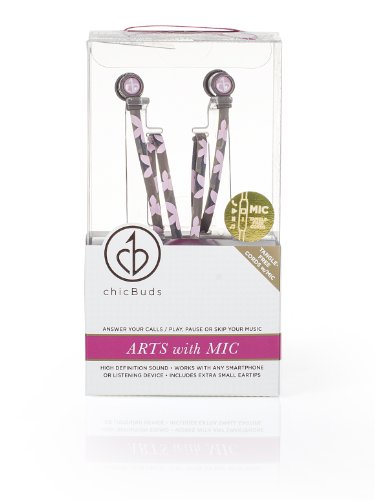 Chic Tangle Free Arts Earbud Headphones with Microphone - Camille