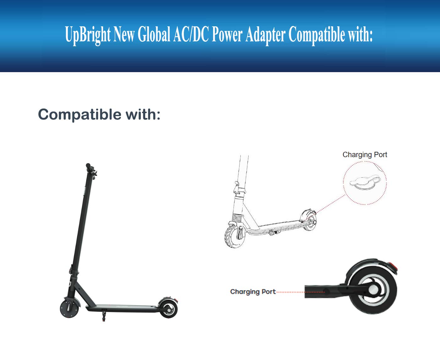 UpBright 29.4V AC/DC Adapter Compatible with Jetson Element DC 24V 5.0Ah Lithium-Ion Battery Folding Electric Scooter JELEM JELEM-BKR JELEM-BKG ONLY Has Auto Shut Off Power Supply Charger (w/Barrel)