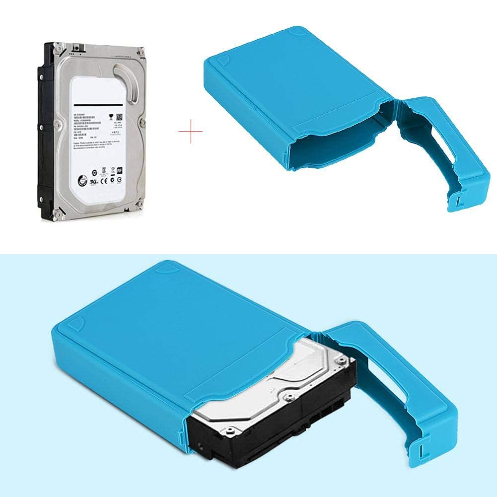Portable 3.5 Inch HDD Case,Acogedor Professional Premium Anti-Static Hard Drive Disk Box for 3.5 Inch HDD Storage Moistureproof Dustproof Shockproof (Blue)