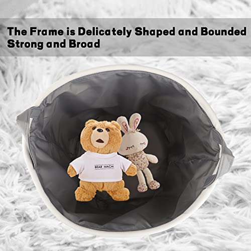 Cpzzkq Waterproof Laundry Baskets 2 pack, Collapsible Laundry Hamper with Carry Handles and Drawstring,Dirty Clother Toys Storage Box Linen and Cotton Fabric Washable Girl Bedroom(lions)