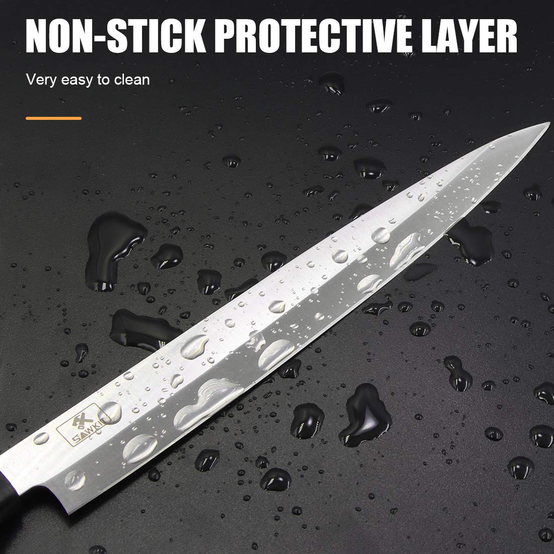 sawkit Sashimi Sushi Knife 7-9 Inch/Fish Perfect Boning Knives/Bread Chef's/For Cutting Sushi/Sashimi Fish Filleting Slicing/Very Sharp Stainless Steel Blade Meat and Peeling Multi-Purpose Kitchen