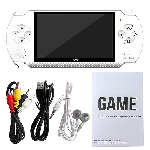 4.3 Inch Screen 8GB Memory 128Bit Retro Portable Handheld Video Game Console 10000 Games Built-in (White)