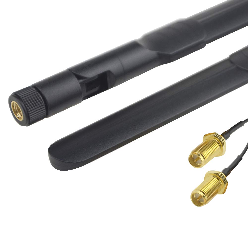 XINGYHENG 2Pcs 2.4G 5G 5.8G Dual Band Glue Stick Antenna Omnidirectional High-gain with Female Pigtail Cable 6.5 inch for Router Antenna