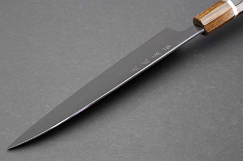 Yoshihiro TM-Hayate ZDP189 Super High Carbon Stainless Steel Gyuto Knife Octagonal Ebony Wood Handle with Sterling Silver Ring (10.5'' (270mm))