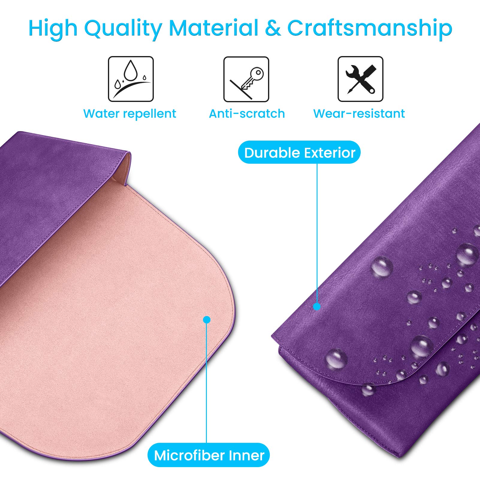 Stethoscope Case for MDF Acoustica Lightweight Stethoscope, SKYREH PU Leather Portable Carry Case for 3M Littmann Classic III, Cardiology IV, 3M Lightweight II S.E.Stethoscope (Purple)