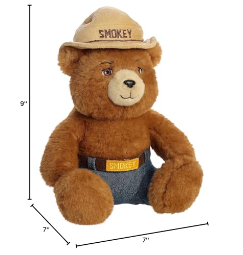 Aurora® Iconic Smokey Bear Smokey Bear Stuffed Animal - Inspiring Conservation - Nostalgic Companion - Brown 10 Inches