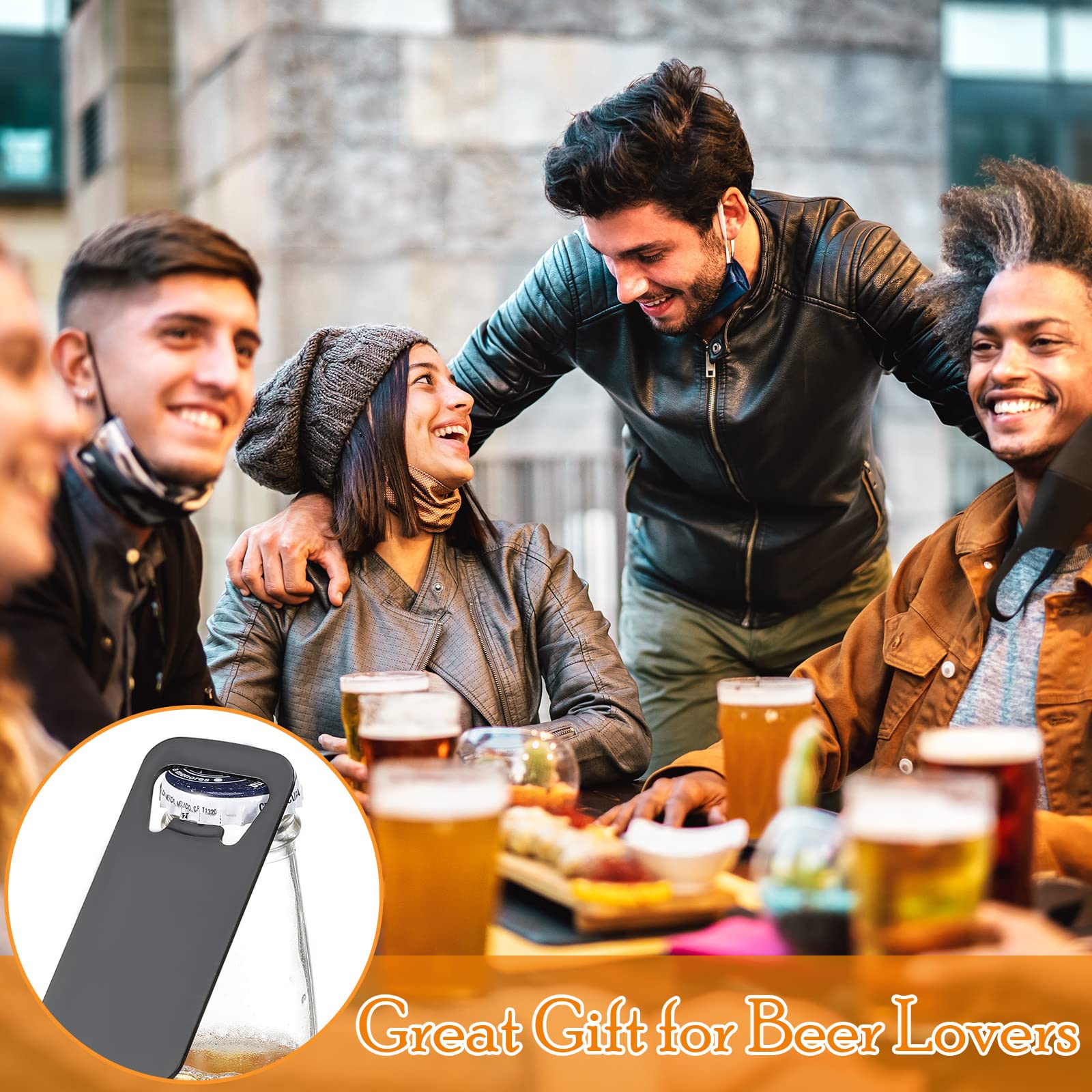 30 Pieces Stainless Steel Flat Bottle Opener Groomsmen Wallet Beer Bottle Opener for Kitchen, Bar, Restaurant, Wedding Bridesmaid Favor, Black