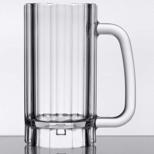 G.E.T. 00086-1-SAN-CL Shatter-Resistant Plastic Beer Mug / Stein, 16 Ounce, BPA Free (Set of 4)