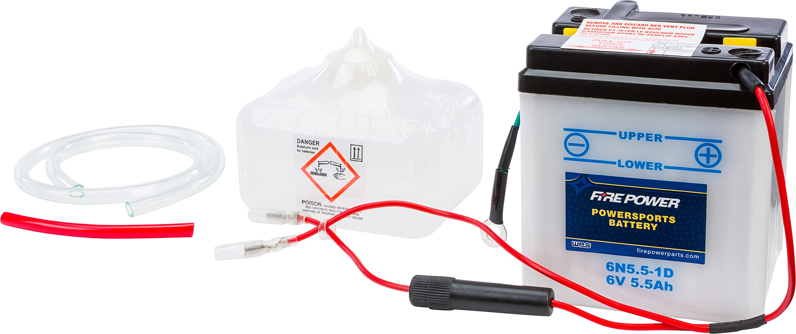 Fire Power Conventional Battery With Acid Pack - 6N5.5-1D