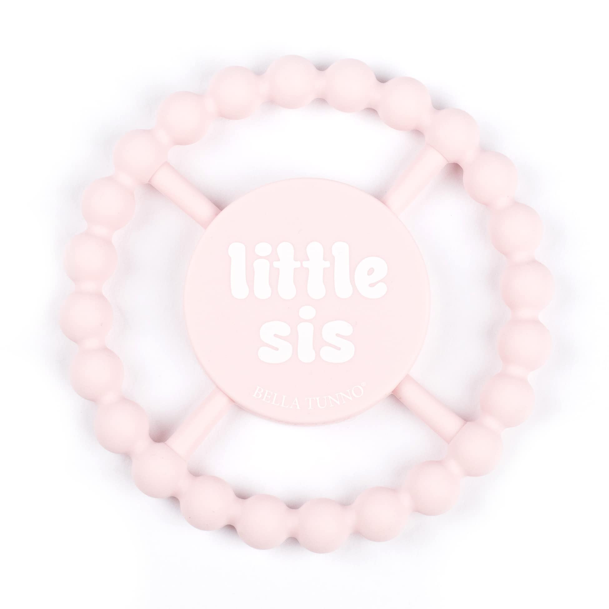 Bella Tunno Happy Teether for Girlsā Soft & Easy Grip Baby Girl Teether Toy, Silicone Teether Ring to Help Soothe Gums, Non-Toxic and BPA Free, Little Sis