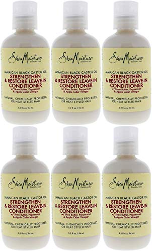 Shea Moisture Jamaican Black Castor Oil Strengthen & Restore Leave-In Conditioner, 3.2 Ounce (Pack of 6)