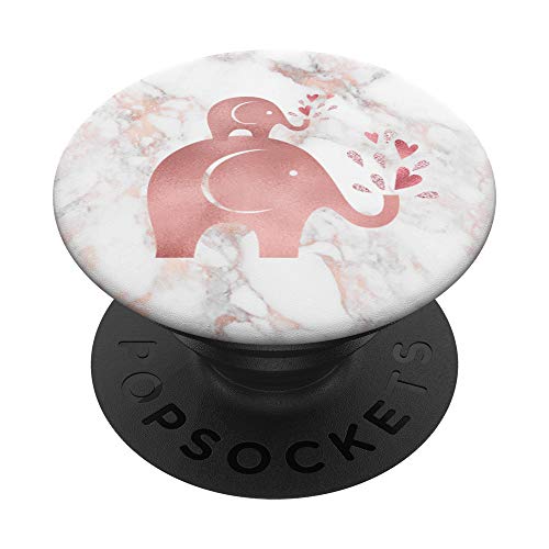 Cute Mama Baby Elephants Blowing Hearts Rose Pink Watercolor PopSockets PopGrip: Swappable Grip for Phones & Tablets