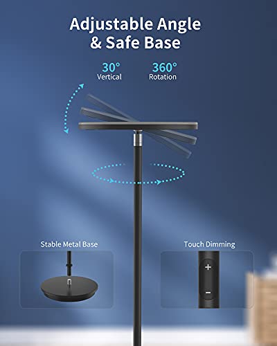 Floor Lamp, Nekteck Led Floor Lamps for Living Rooms, Bedrooms and Office, Torchiere Standing Pole Lamp with Modern Design and Touch Control, Tall room lamps with 30w/2000LM, 3000K Warm White