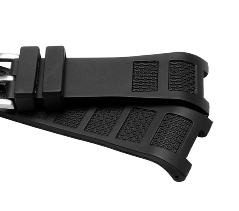 30x16mm Black Concave Lug Rubber Silicone Watch Band Strap Fits for IWC IWC500501 (Black buckle)
