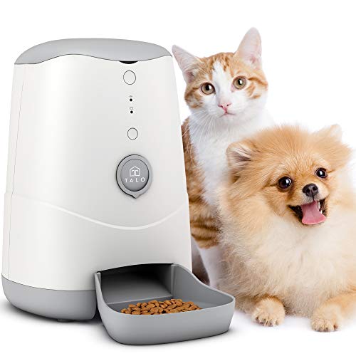 Talo Automatic Wi-Fi Pet Feeder 3.7L - Smart Cat Feeder - Dog Feeder with App Control - Food Dispenser with Timer - 130oz â White
