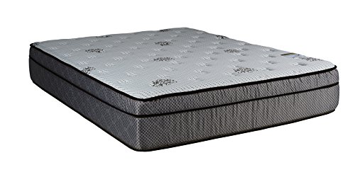 Continental Sleep 13-Inch Soft Encased Hybrid Eurotop Pillowtop Memory Foam Gel Innerspring Mattress, Good for The Back, Full, White/Brown