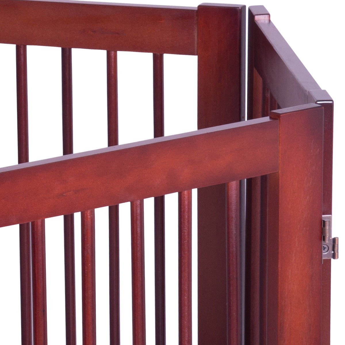 Giantex 30'' Configurable Folding Free Standing Panel Wood Pet Dog Safety Fence w/Gate (40'' W)