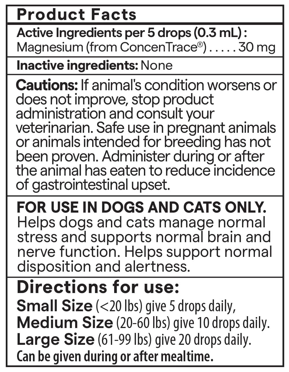 Trace Minerals Pet Calming Drops - Cat & Dog Supplement Drops for Relaxation Support - Pet Health Supplies with Magnesium from ConcenTrace - Puppy & Kitten Essentials - 1 fl oz