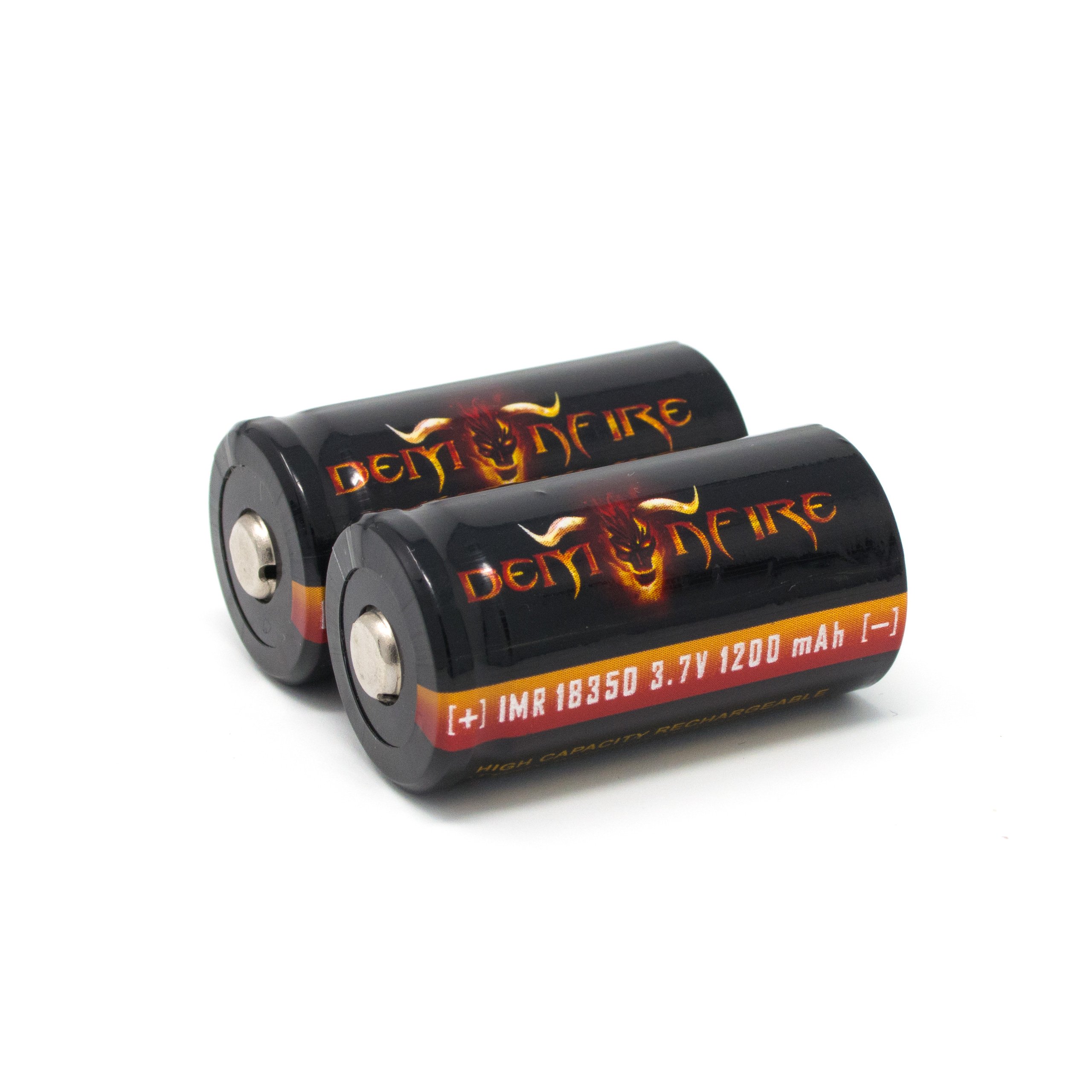 Demonfire IMR 18350 1200mAh 3.7V High Drain LiMn Rechargeable Battery with Button Top (2 Pieces)