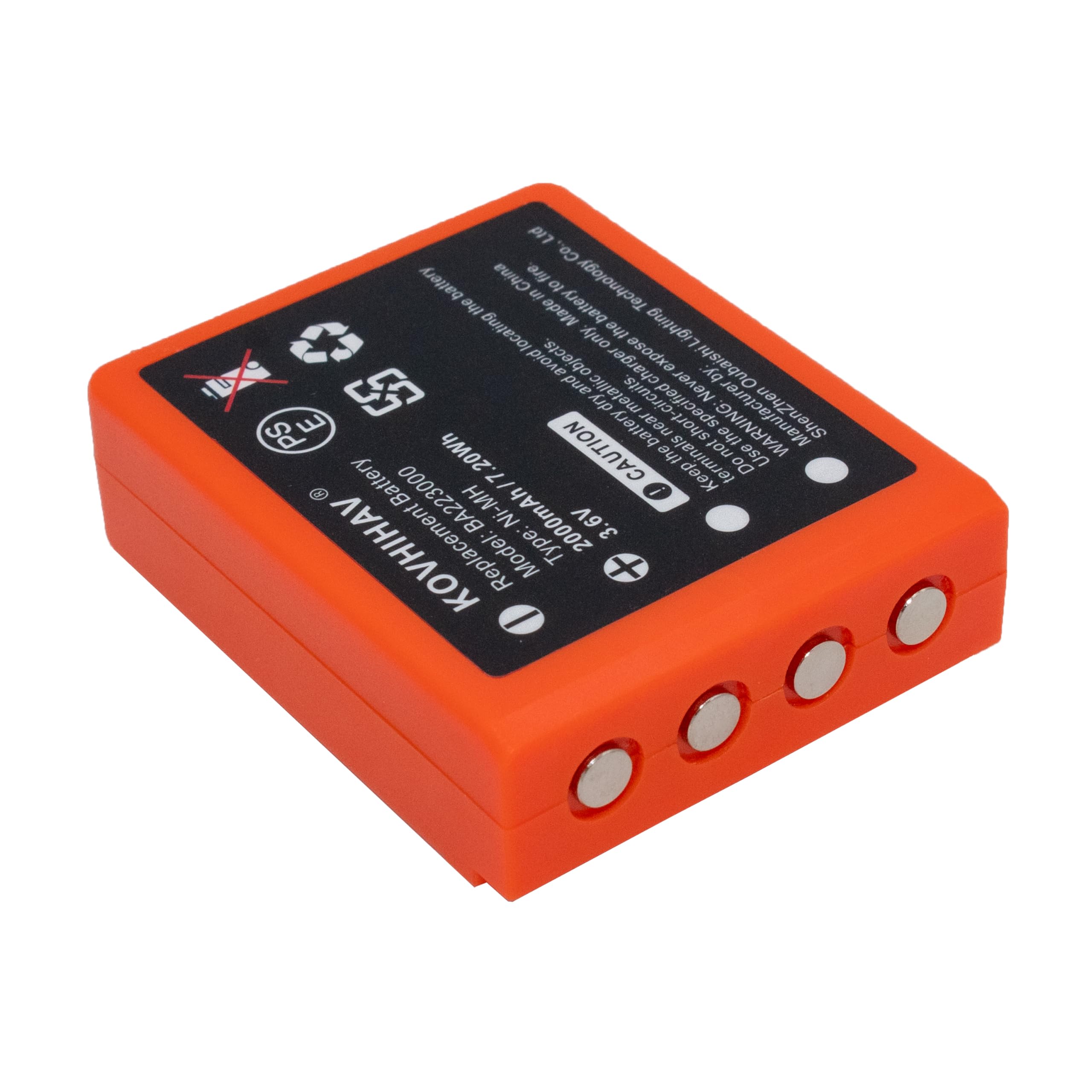 Replacement Battery for HBC Radiomatic Quadrix Keynote Patrol D Micron 4 Micron 5 Micron 6 Micron 7 Linus 4 Vector Pro,fit BA223000 BA223030 FUB6,3.6V Ni-MH 2000mAh/7.2Wh