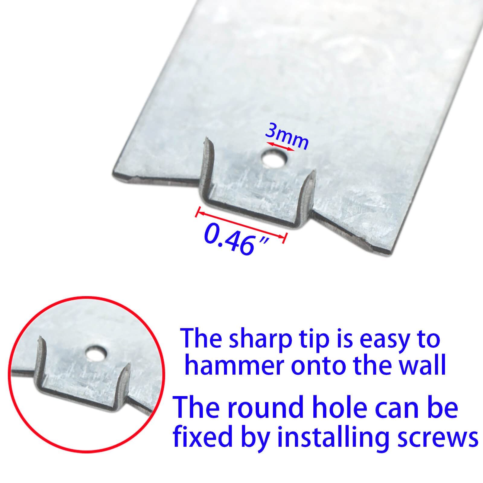 Qlvily 50PCS Nail Plates for Wood Studs, 1.5 x 2 Inch Nail Plate, Sharp Pointed Prongs, Anti-Nail Protection Plate Shield