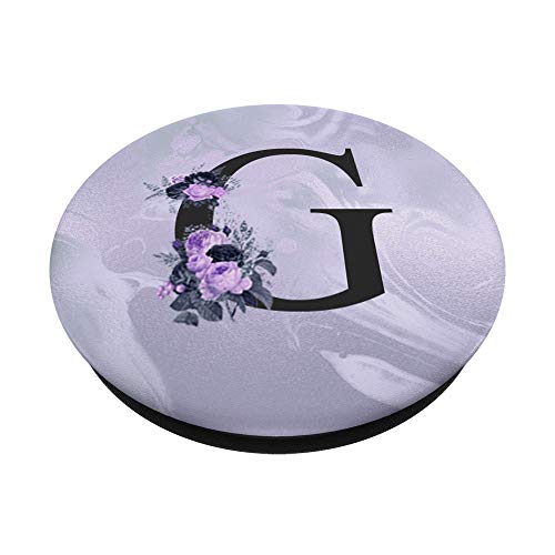 Initial Letter G Purple Lavender Floral Monogram For Women PopSockets PopGrip: Swappable Grip for Phones & Tablets