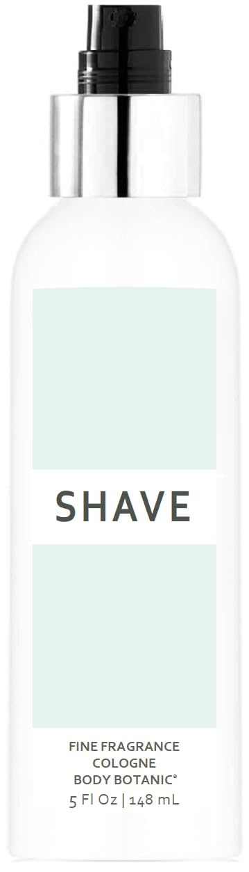 SHAVE Men's Collection Fine Fragrance Cologne Mist by Body Botanic 5 Fl Oz 148 ML - Made with Botanicals and a Barber Shoppe Blend of Fresh Bergamot, Lime, Basil Leaf, Oak Moss & White Patchouli