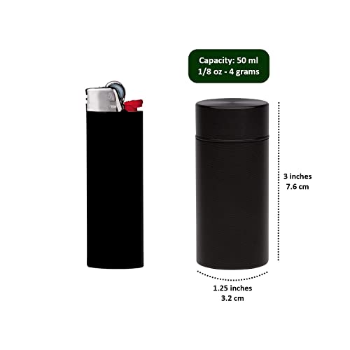 Stash Jar β Airtight Smell Proof Jar Aluminum Storage Container. Waterproof Weed Accessories Durable Multi-Use Portable Weed Jar. Herb Tobacco Spices Container Screw-Top Lid Lock Odor β Black (1)