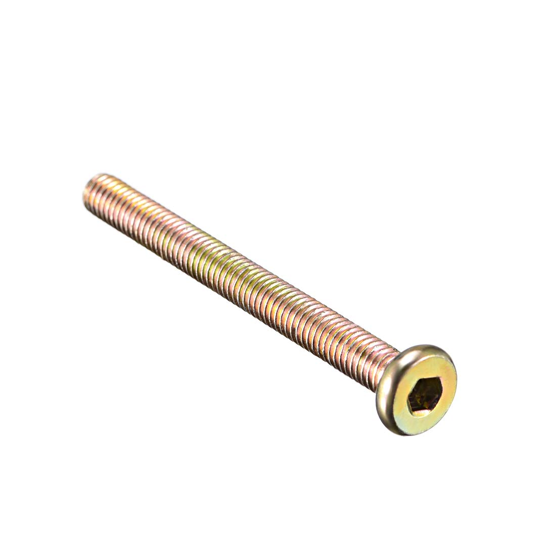 uxcell M6x60mm Furniture Bolt Hex Socket Drive Round Head Screw Zinc Plated 10pcs