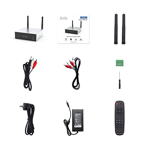 Arylic A50+ WiFi & Bluetooth Home Amplifier,TPA3116 with 50+50W 24V DC/2.0 Stereo Channel,Airplay 1 DLNA,Multiroom/multizone Sync, HiFi Audio Streaming Integrated for Speakers