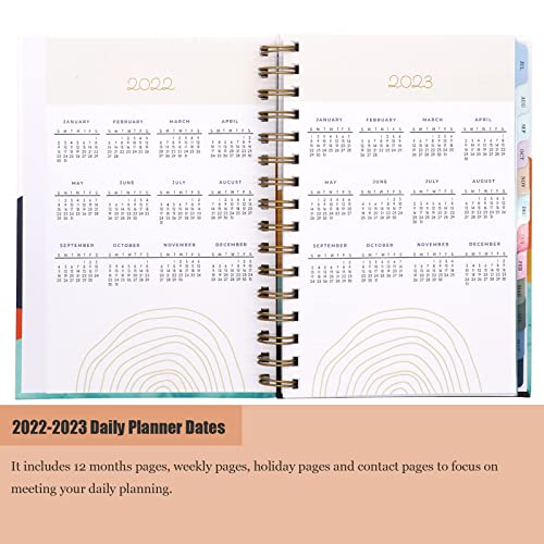 2022-2023 Monthly Planner - DRYEUUR Weekly & Daily Yearly Planner with 12 Tabs, 6.3"×8.4", Succinct Monthly Planner Yearly Agenda, Flexible Hardcover Notebook(Snow Mountain)