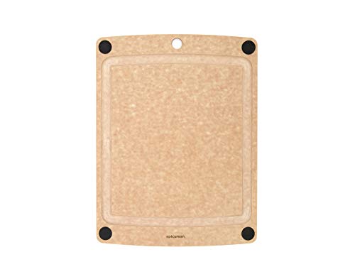Epicurean All-In-One Cutting Board with Non-Slip Feet and Juice Groove, 14.5" Ă 11.25", Natural/Black