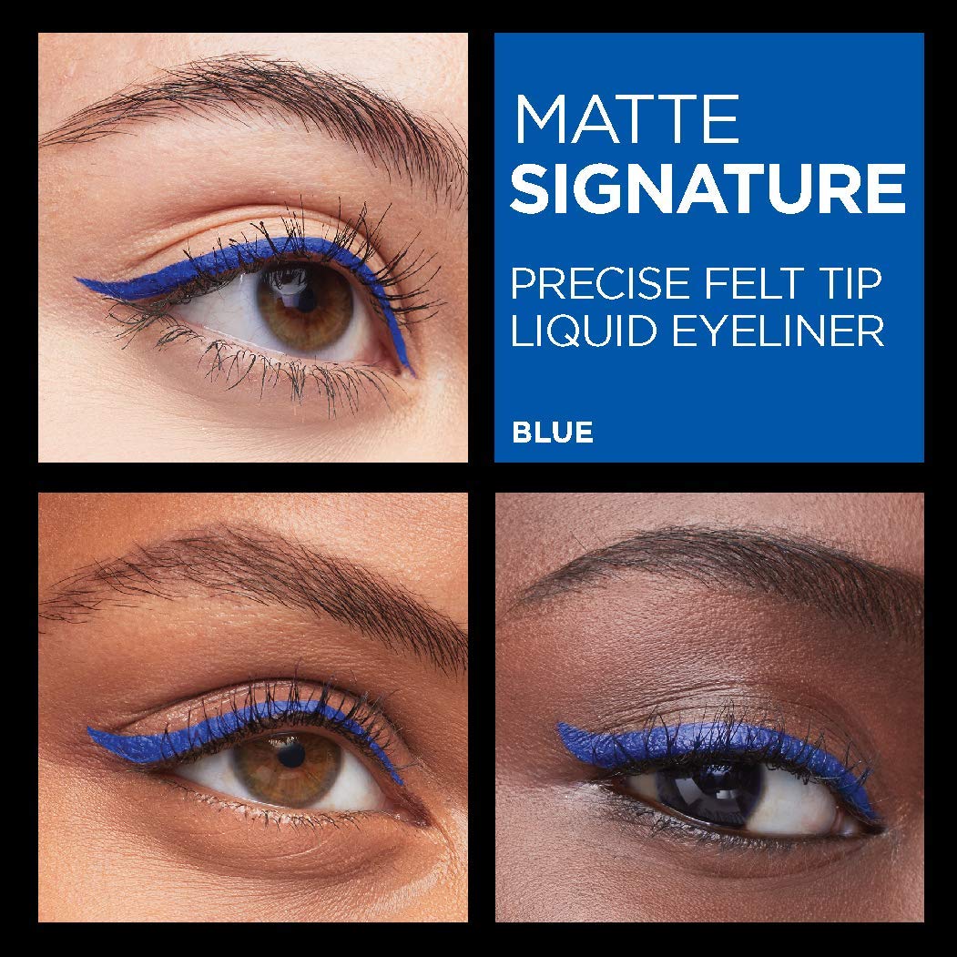 L’Oréal Paris Makeup Matte Signature Liquid Dip Eyeliner, Waterproof, Precise and Easy Application, All Day Wear, Vivid Matte Finish, Blue, 0.07 fl; Oz.