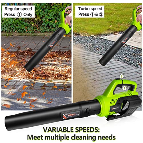 Cordless Leaf Blower,20V 420CFM Handheld Electric Leaf Blowers with 4.0Ah Battery & Fast Charger, 2 Speed Mode, Lightweight Battery Powered Leaf Blowers for Lawn, Yard, Garage, Patio & Sidewalk