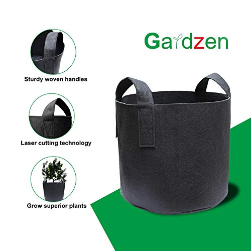Gardzen 10-Pack 10 Gallon Grow Bags, Aeration Fabric Pots with Handles