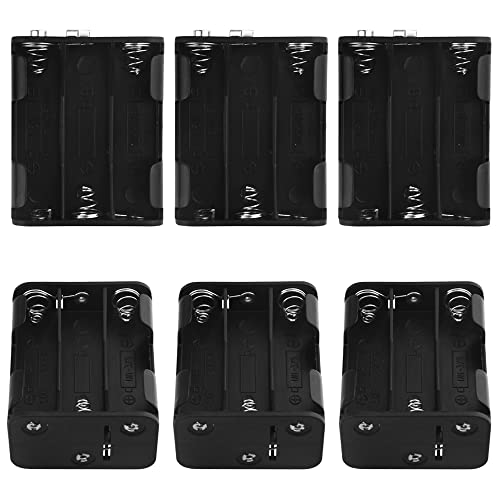 WMYCONGCONG 5 Pack 6 x 1.5V AA Battery Holder with Connector and Hard Plastic Housing T Type Wire (6AA)
