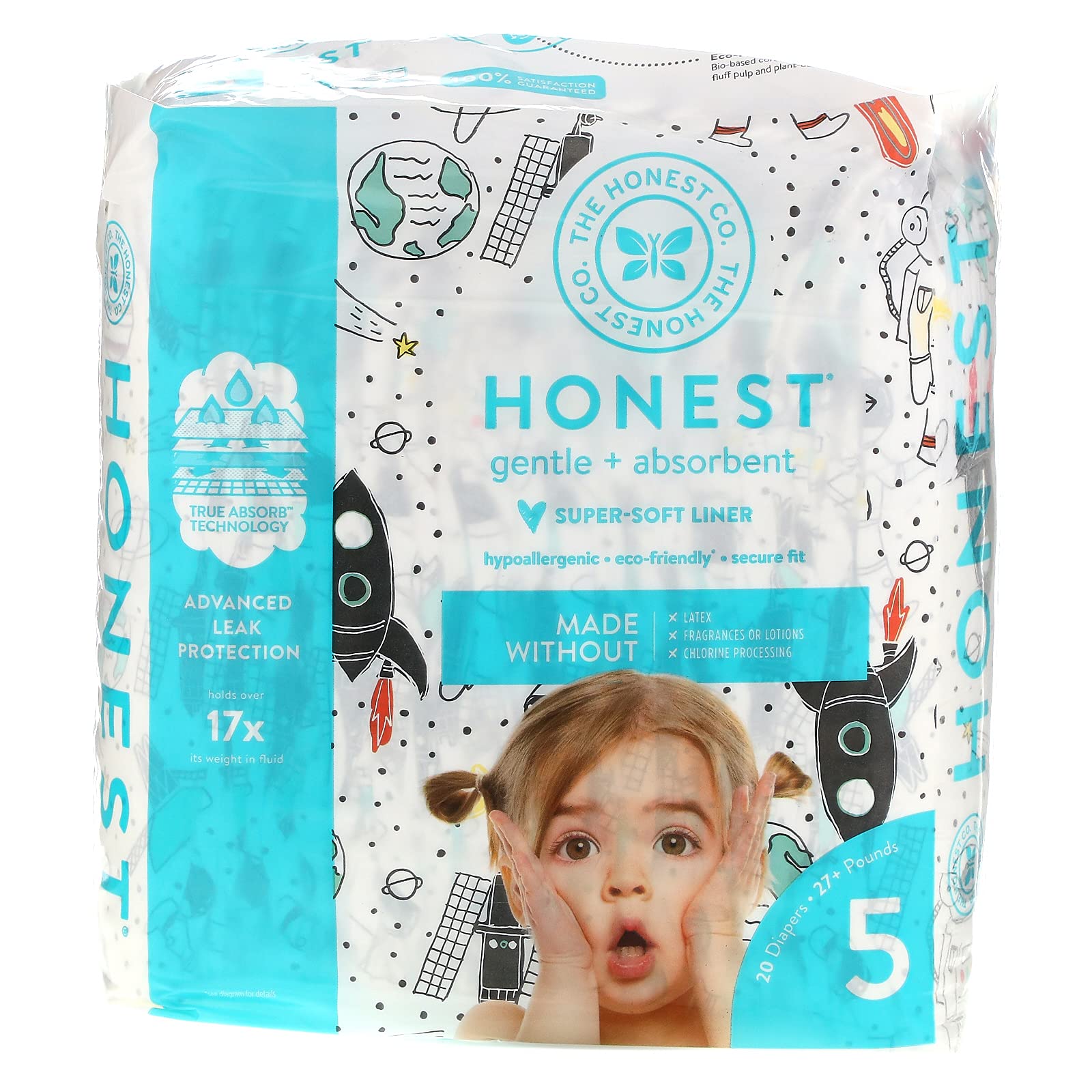THE HONEST COMPANY Big Trucks Size 5 Diapers, 20 CT