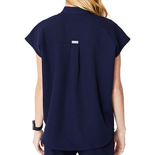 FIGS Rafaela Oversized Scrub Top for Women β Navy Blue, M